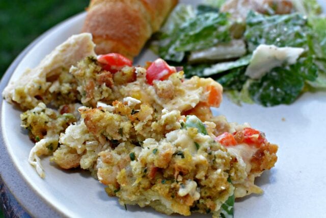 Stuffing Topped Chicken Pot Pie - The Cookin Chicks