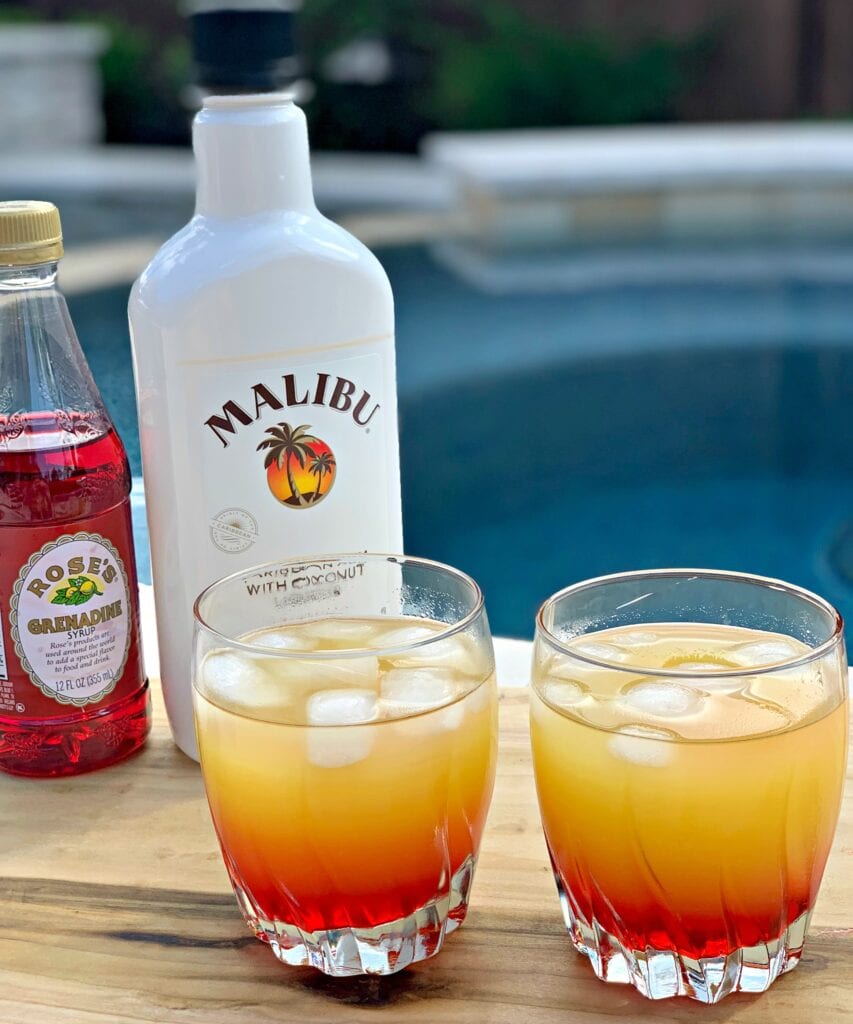 Easy Malibu Cocktails Malibu Sunset Cocktail Mixed Drink Recipe Easy Malibu Cocktails Malibu Sunset Cocktail Mixed Drink Recipe