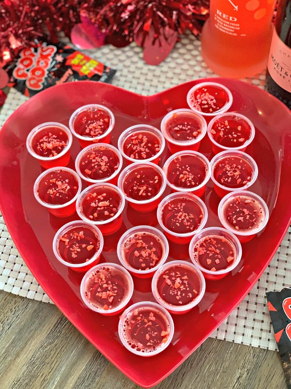 Strawberry Pop Rock Jello Shots - The Cookin Chicks