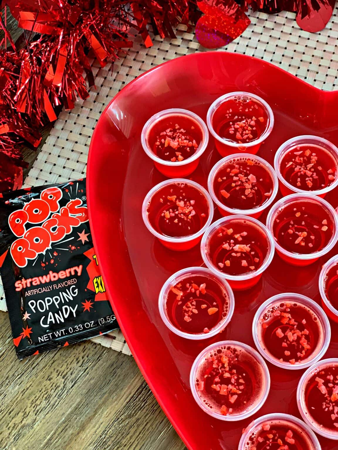 Strawberry Pop Rock Jello Shots - The Cookin Chicks