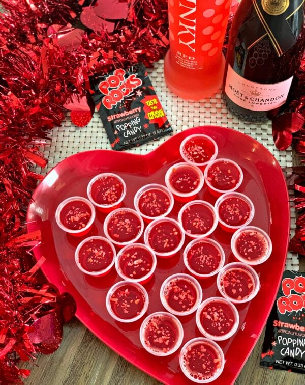 Strawberry Pop Rock Jello Shots - The Cookin Chicks
