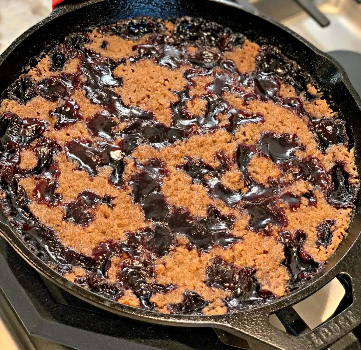 Cast Iron Cherry Cobbler - The Cookin Chicks