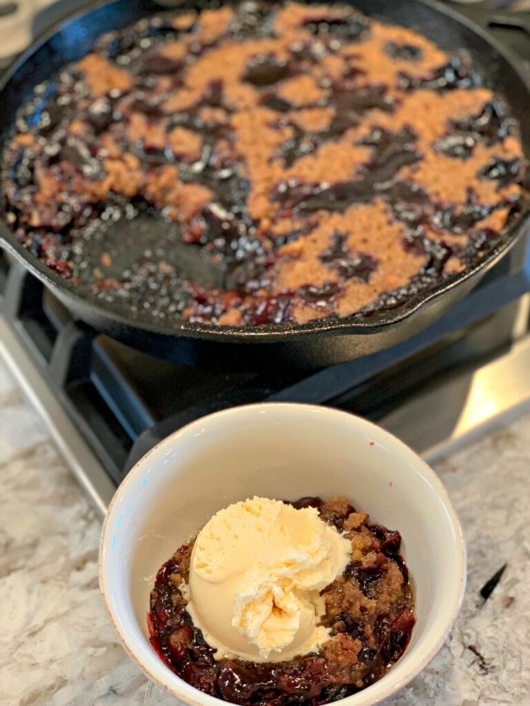 Cast Iron Cherry Cobbler - The Cookin Chicks
