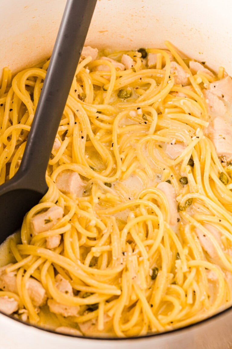 Incredible Chicken Piccata Pasta - The Cookin Chicks