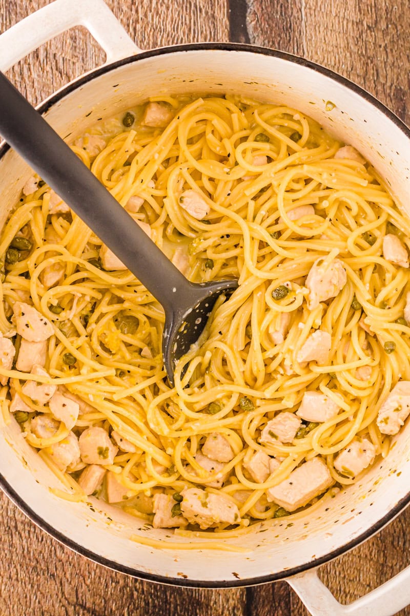 Incredible Chicken Piccata Pasta - The Cookin Chicks