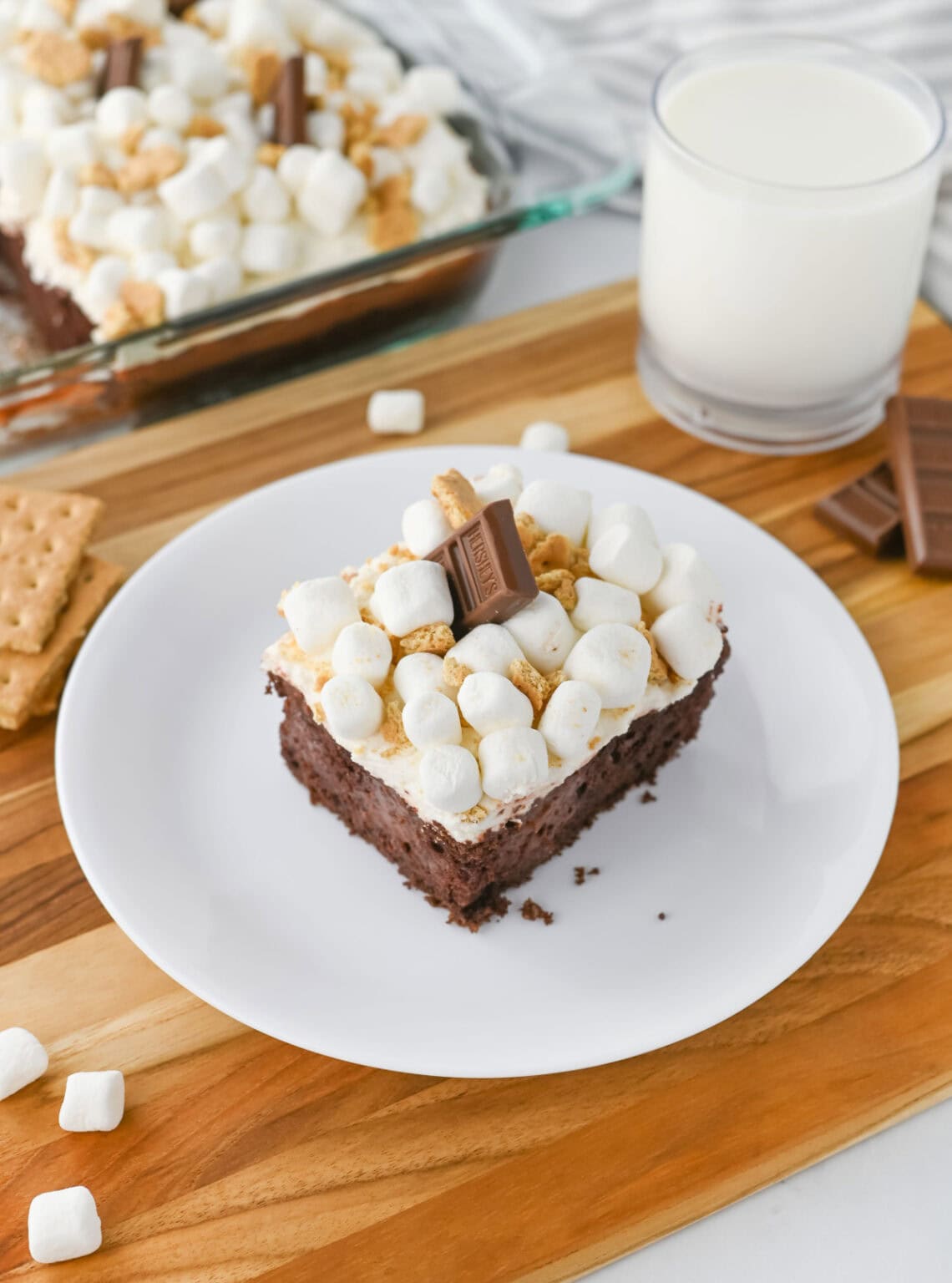 Easy S'mores Poke Cake Recipe - The Cookin Chicks